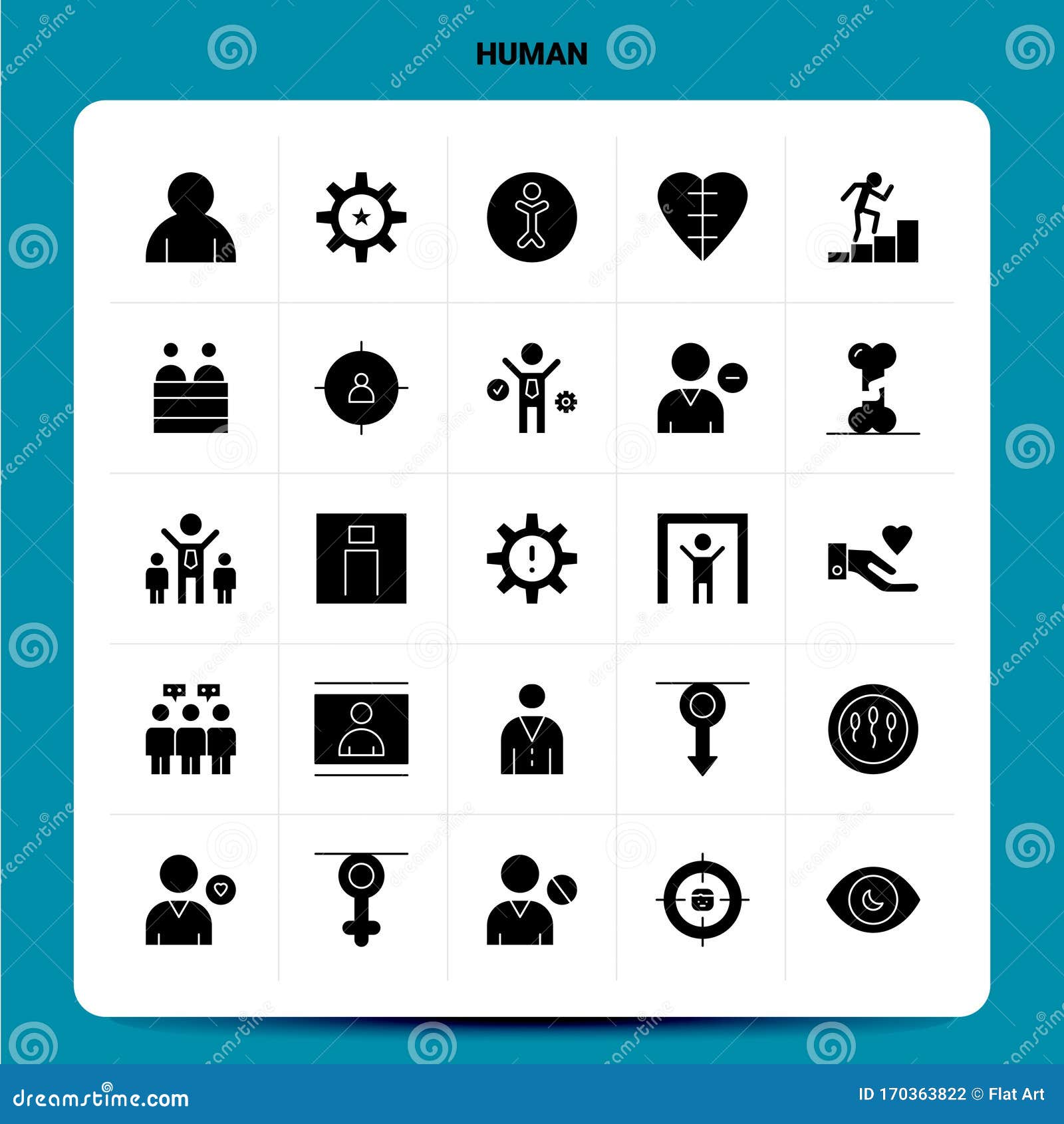 Solid 25 Human Icon Set. Vector Glyph Style Design Black Icons Set ...