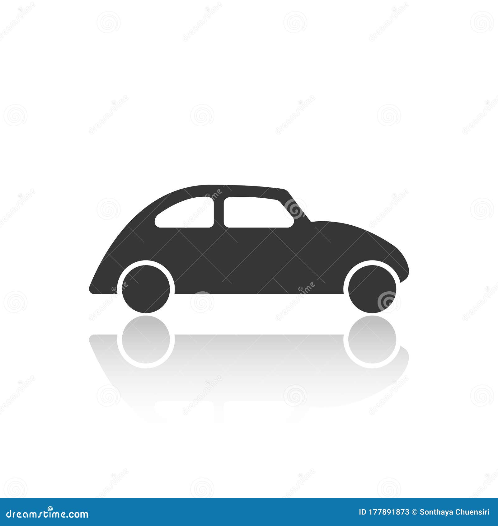 Solid Icon for Black Car Side View and Shadow,vector Illustration Stock ...