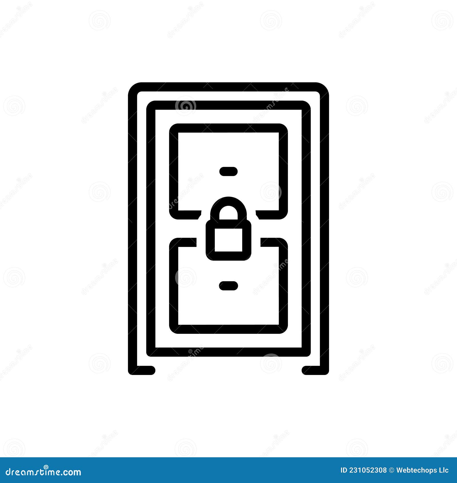 Black Line Icon for Solid, Hard and Rigid Stock Vector - Illustration ...