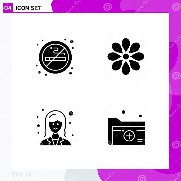 Solid Icon Set. Pack of 4 Glyph Icons Isolated on White Background for Web Print and Mobile ...