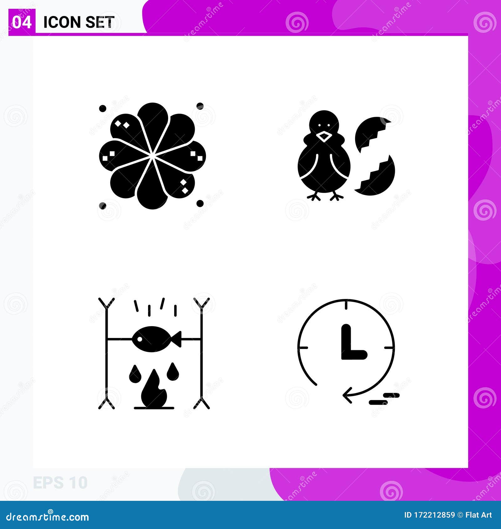 Solid Icon Set. Pack of 4 Glyph Icons Isolated on White Background for Web Print and Mobile ...