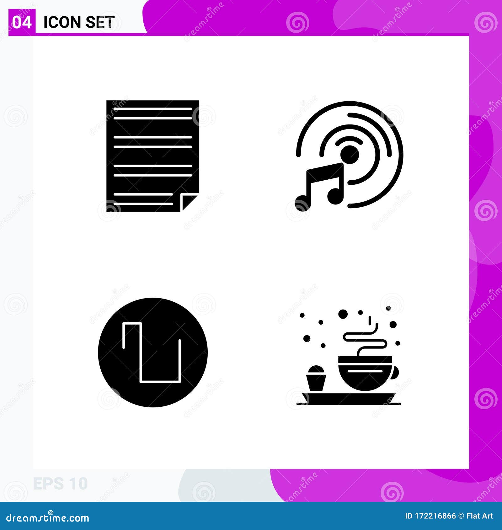 Solid Icon Set. Pack of 4 Glyph Icons Isolated on White Background for Web Print and Mobile ...