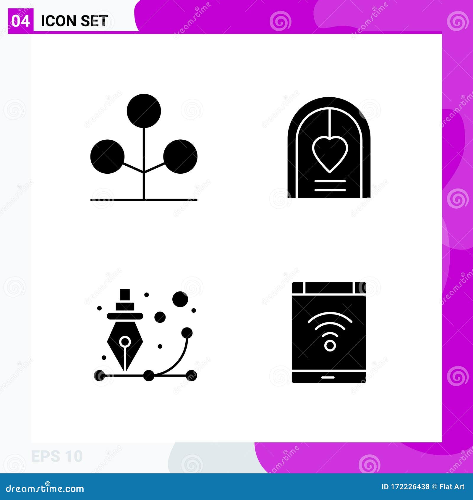 Solid Icon Set. Pack of 4 Glyph Icons Isolated on White Background for Web Print and Mobile ...