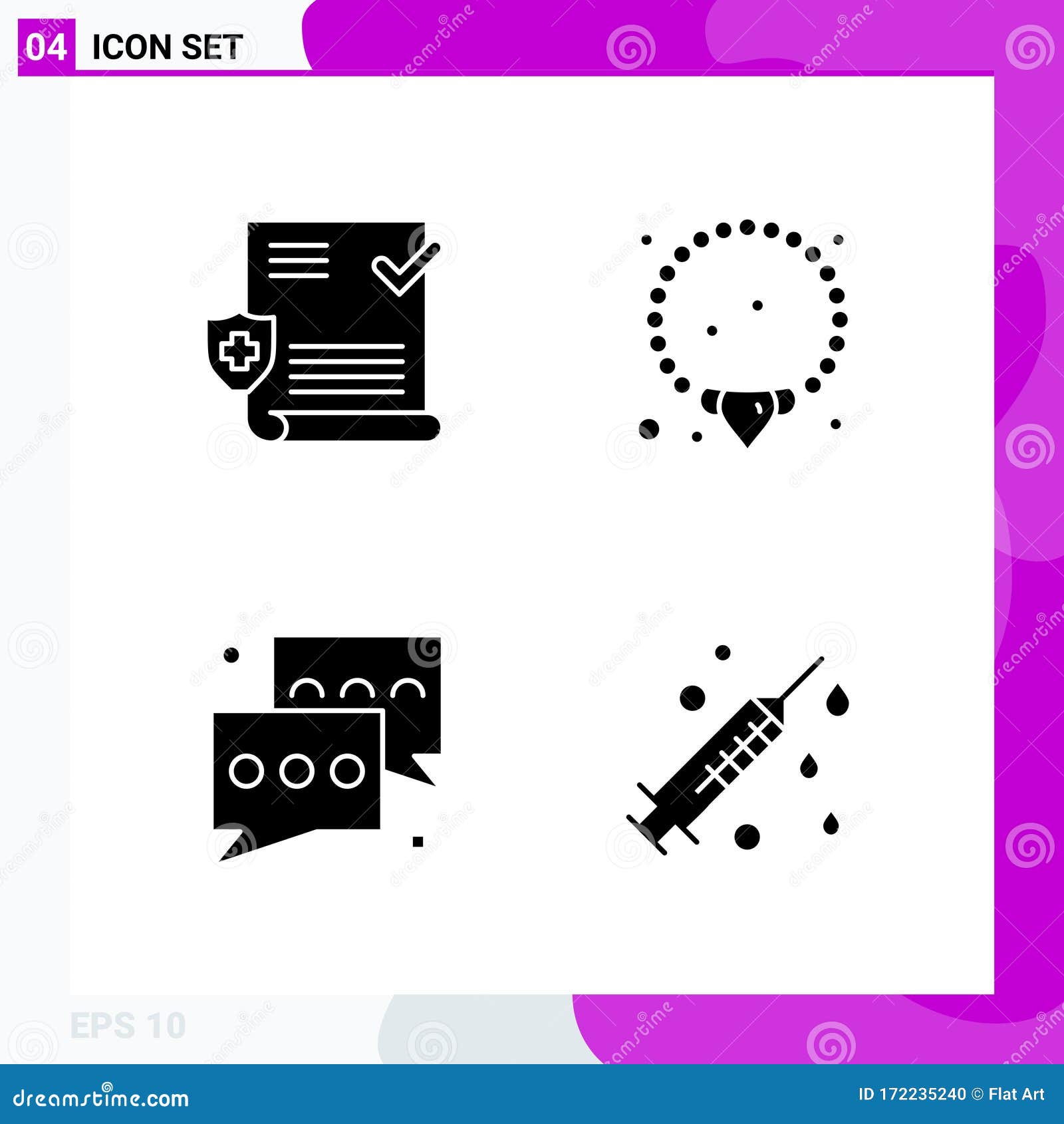 Solid Icon Set. Pack of 4 Glyph Icons Isolated on White Background for Web Print and Mobile ...