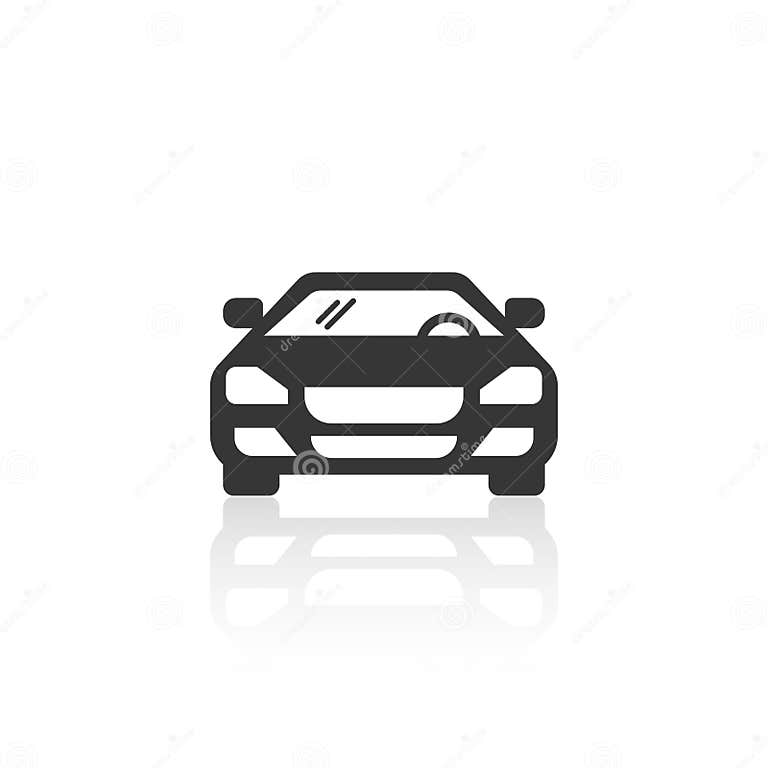 Solid Icons for Black Car Front and Shadow,vector Illustrations Stock ...