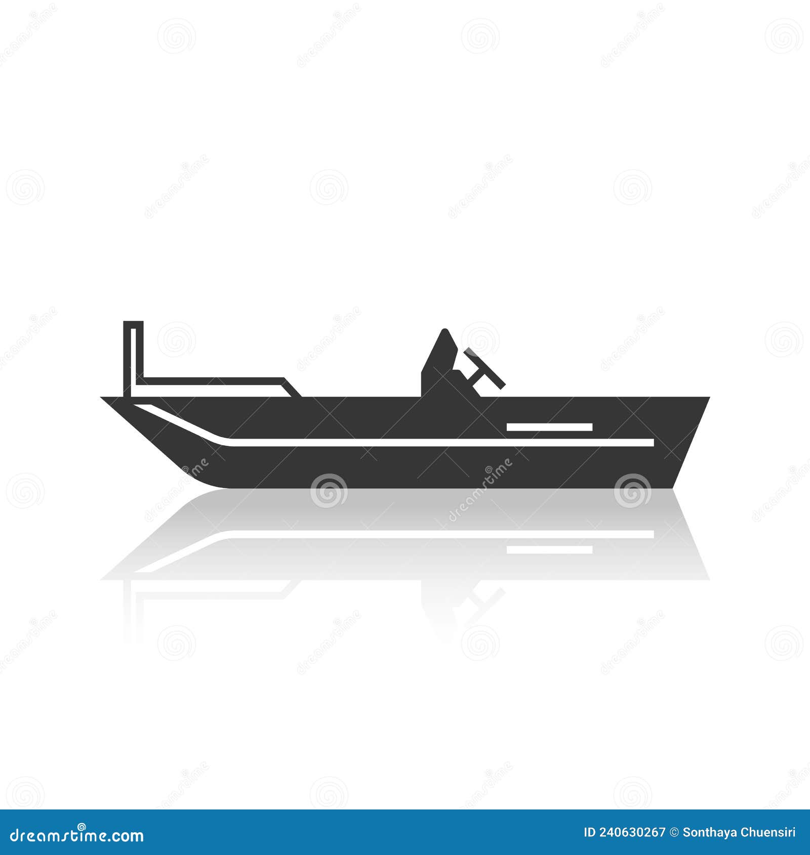 Solid Icons for Boat and Shadow, Vector Illustrations Stock Vector ...