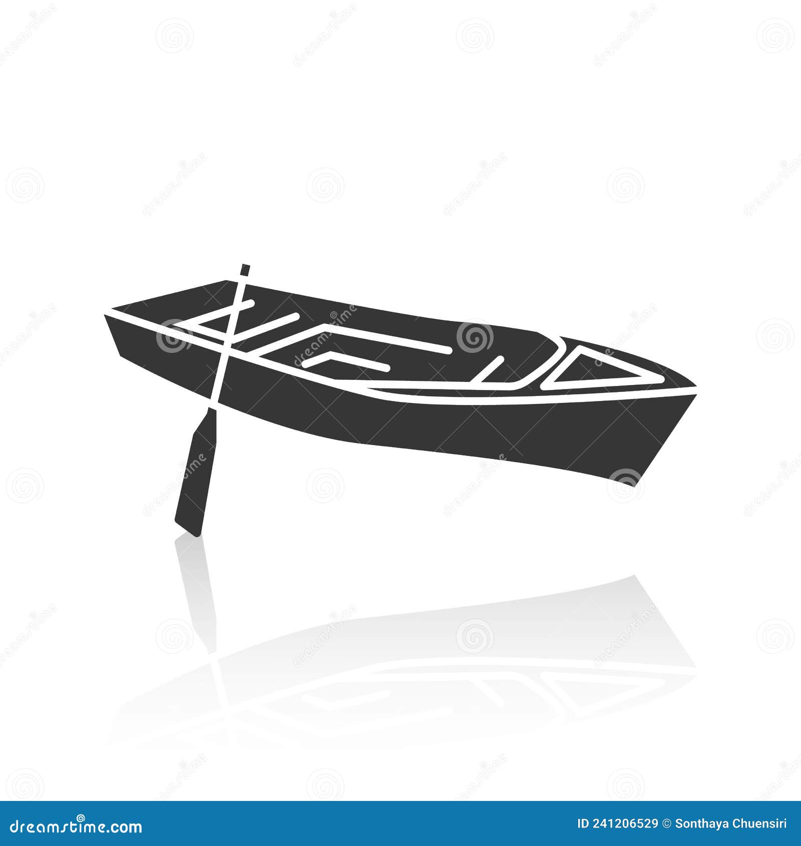 Solid Icons for Boat and Shadow, Vector Illustrations Stock Vector ...