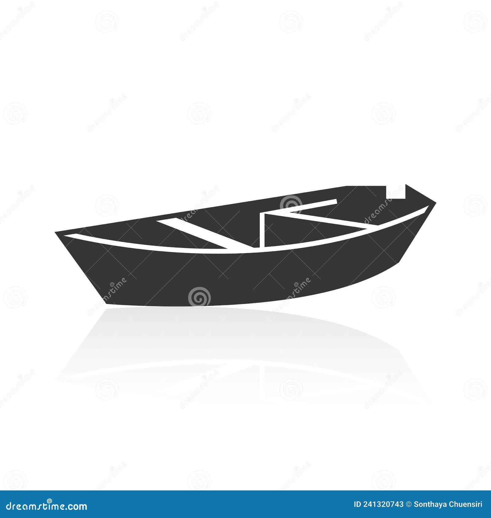 Solid Icons for Boat and Shadow, Vector Illustrations Stock Vector ...
