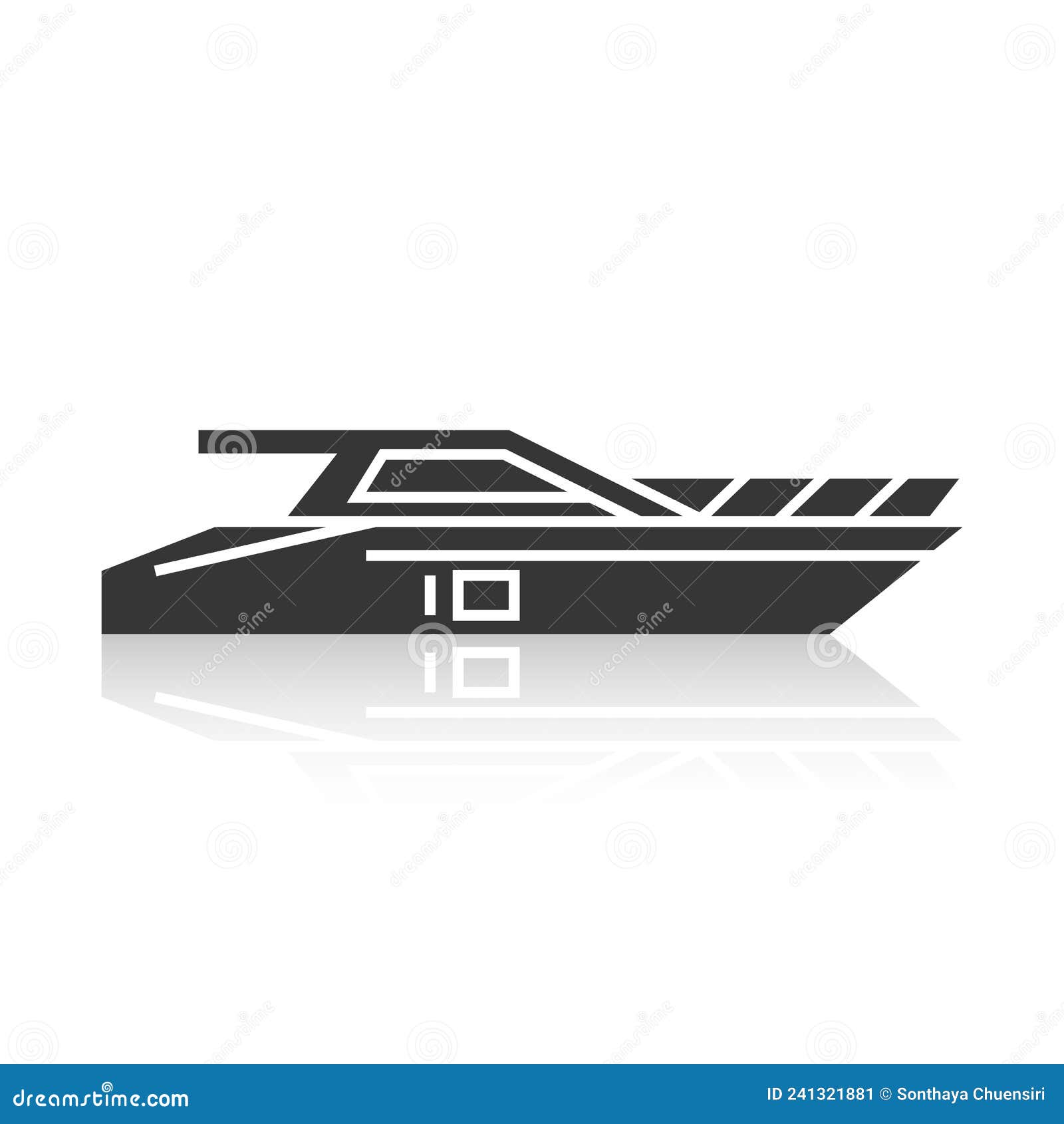 Solid Icons for Boat and Shadow, Vector Illustrations Stock Vector ...