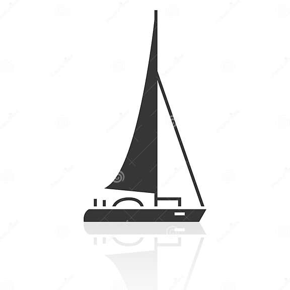 Solid Icons for Boat and Shadow, Vector Illustrations Stock Vector ...