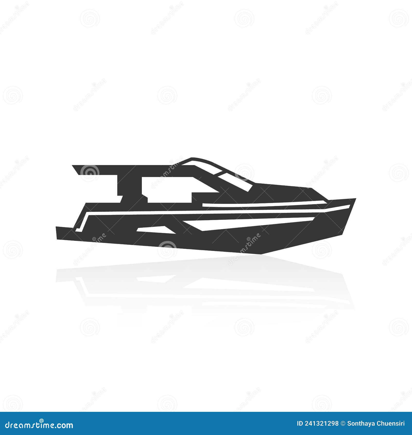 Solid Icons for Boat and Shadow, Vector Illustrations Stock Vector ...