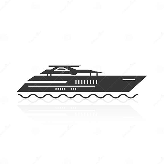 Solid Icons for Boat and Shadow, Vector Illustrations Stock Vector ...