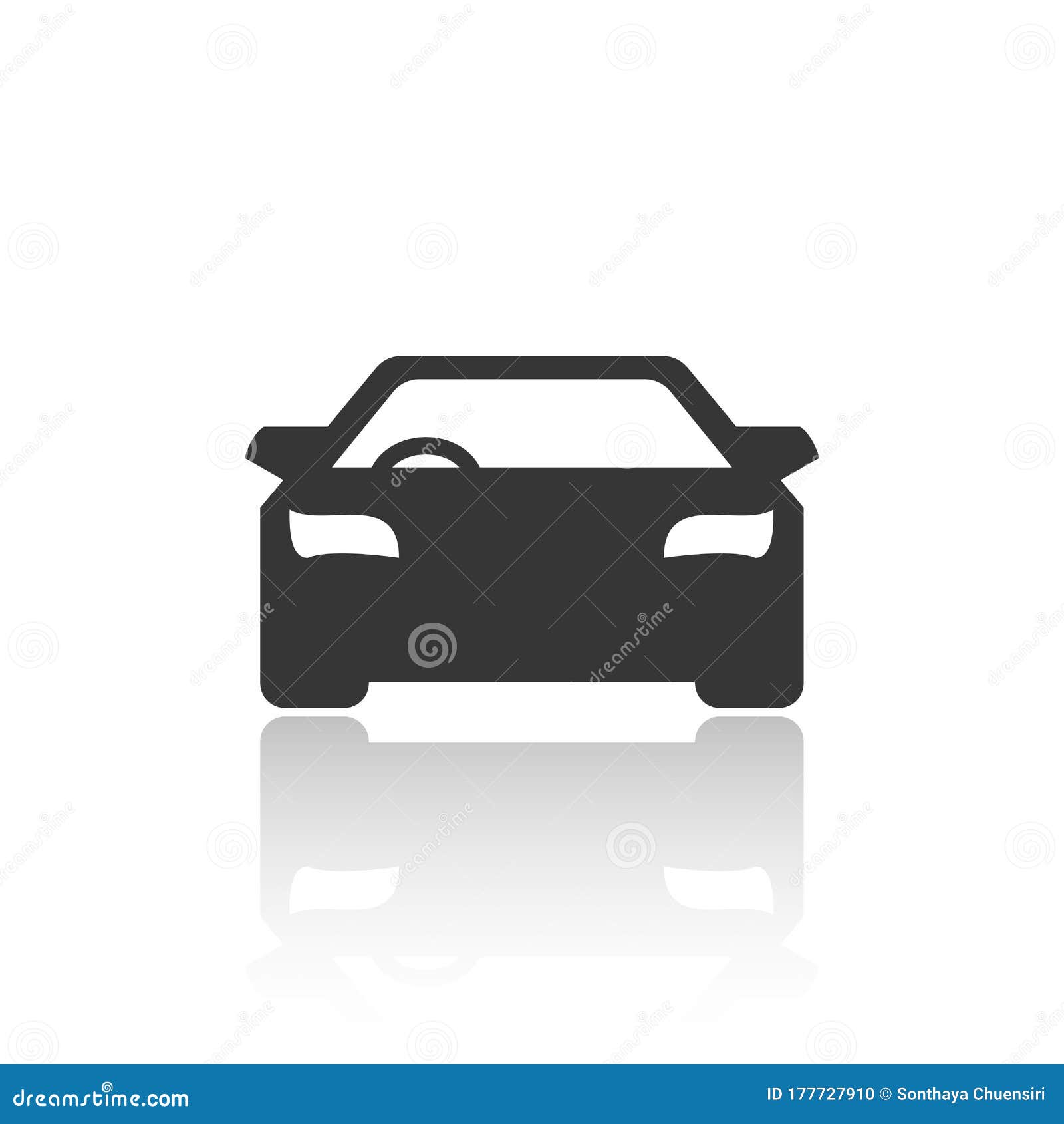 Solid Icons for Car Front and Shadow,vector Illustrations Stock Vector ...