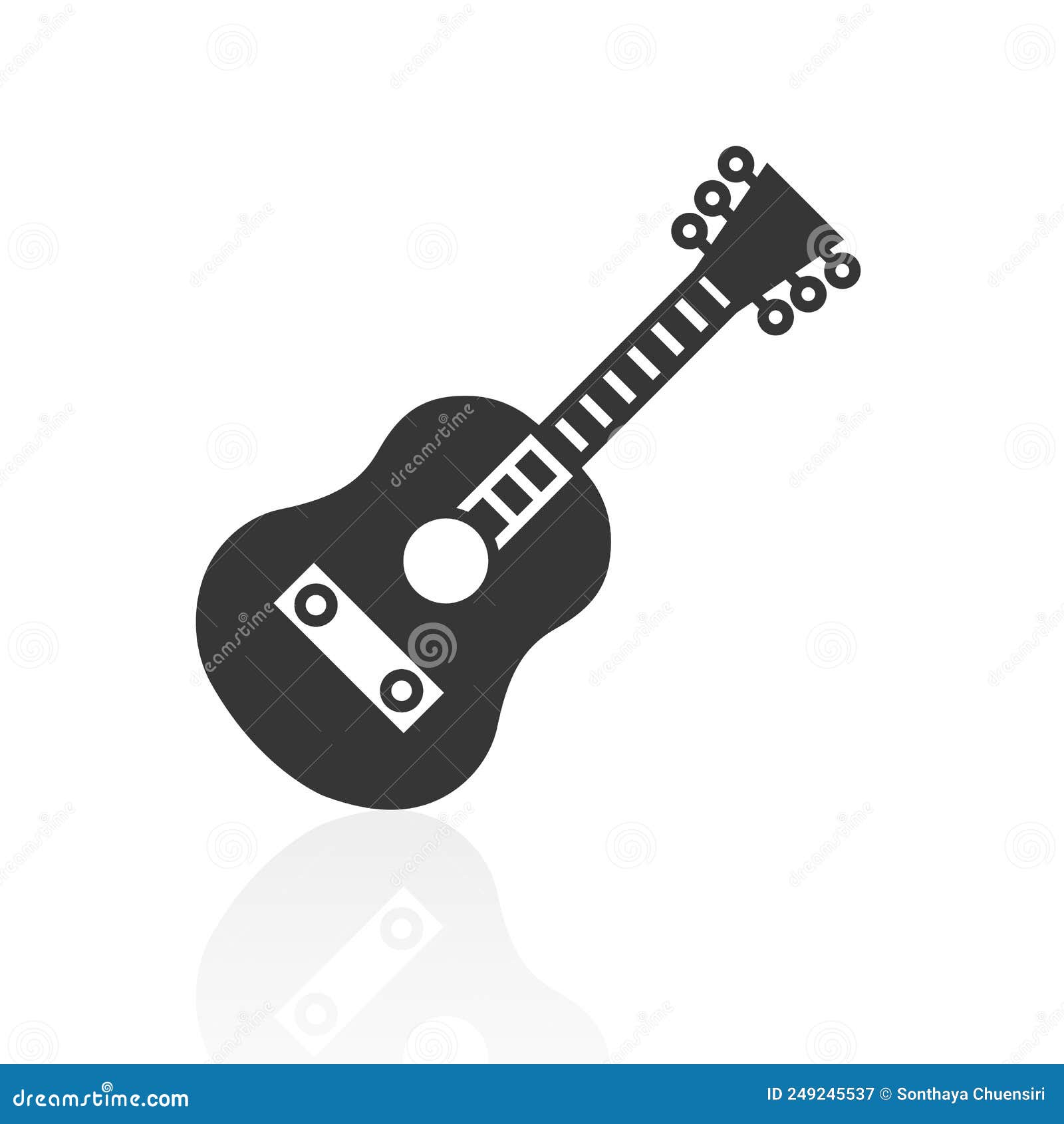 Solid Icons for Guitar and Shadow,vector Illustrations Stock Vector ...