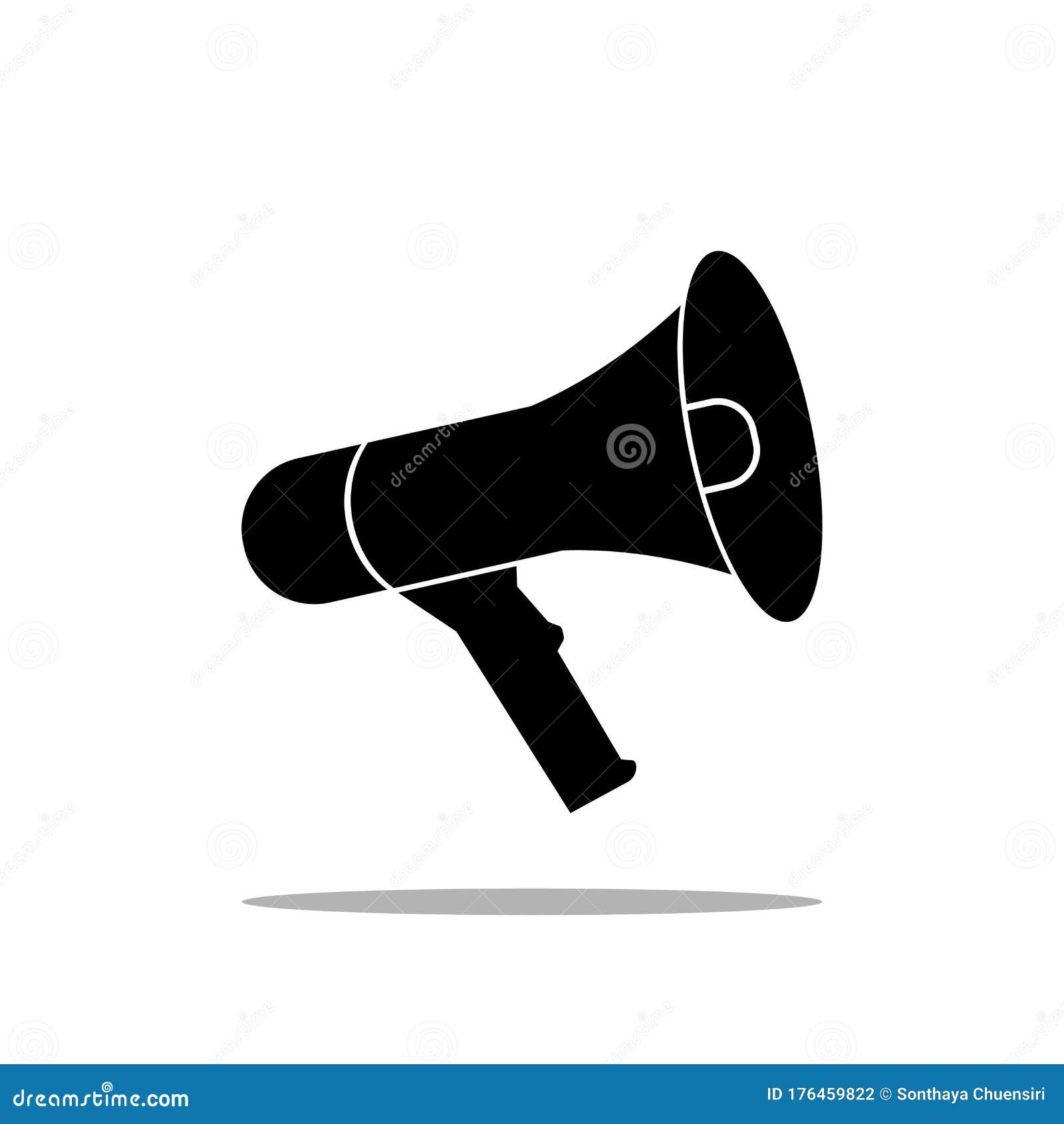 Solid Icons for Megaphone in Black Color,vector Illustrations Stock ...