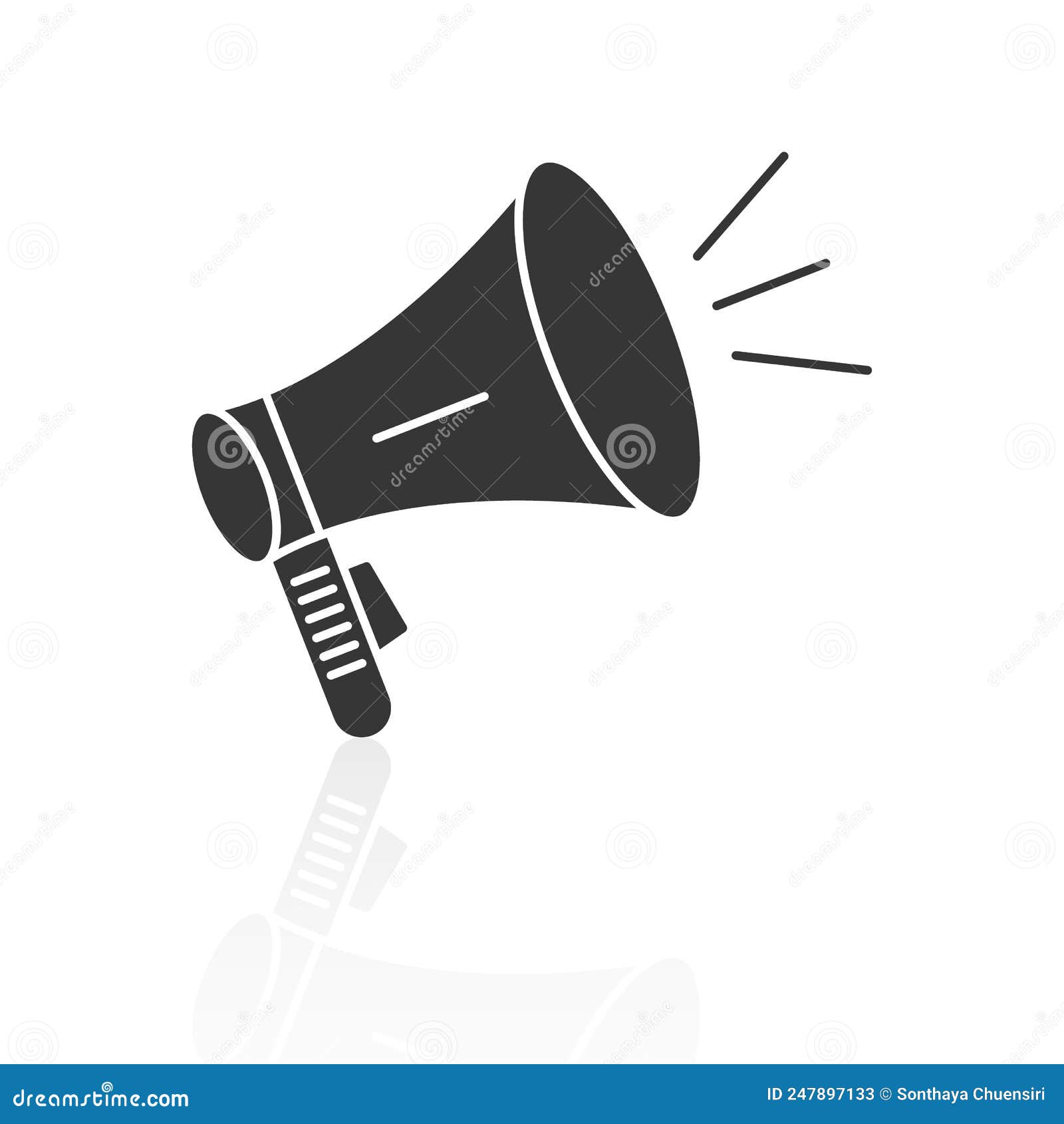 Solid Icons for Megaphone and Shadow.vector Illustrations Stock Vector ...