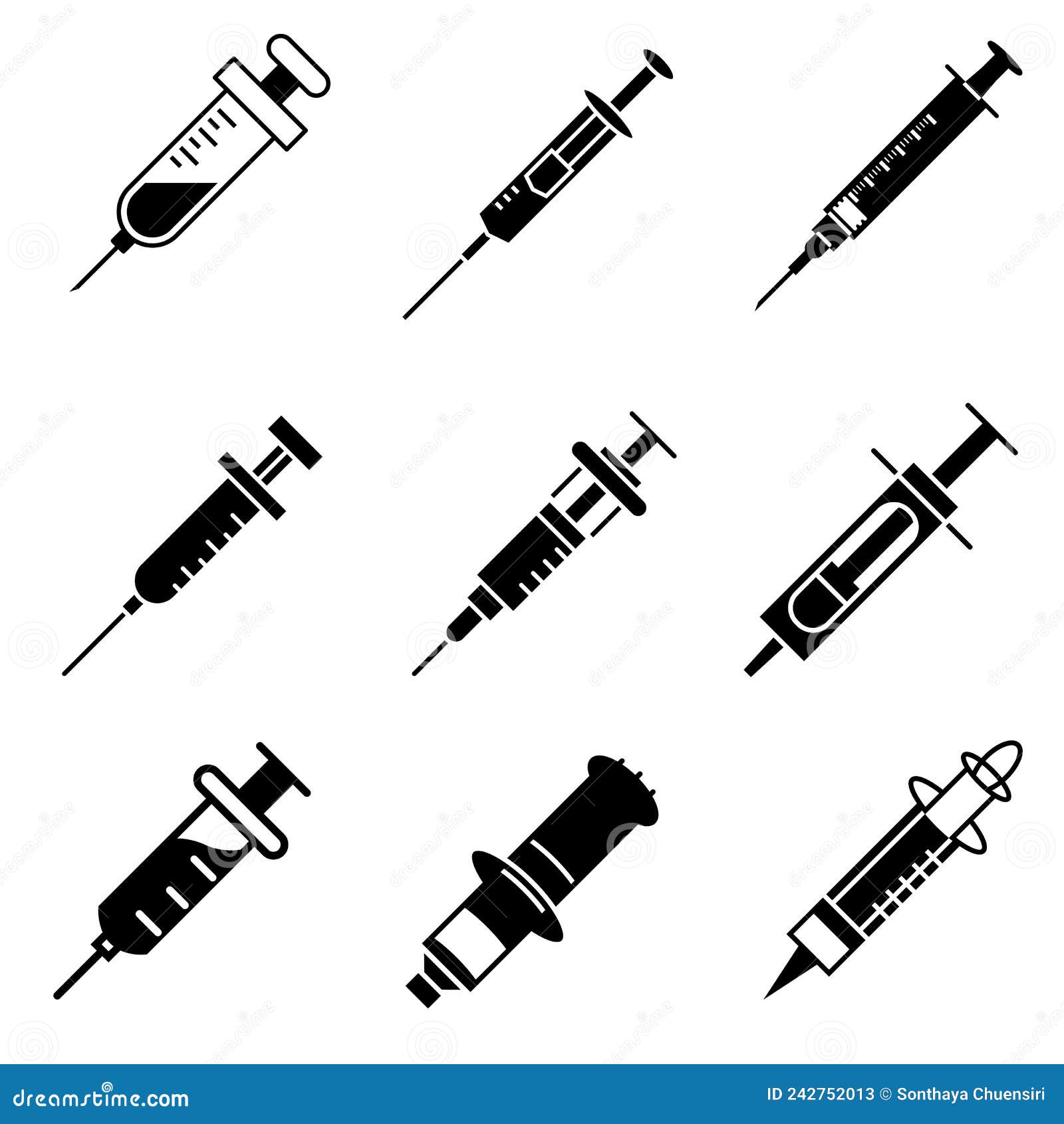 Solid Icons Set for Syringe,vector Illustrations Stock Vector ...