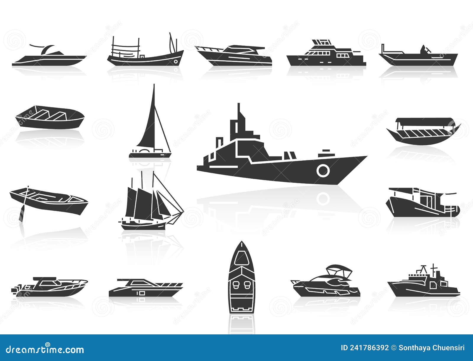 Solid Icons Set of Transportation,Boat,vector Illustrations Stock ...