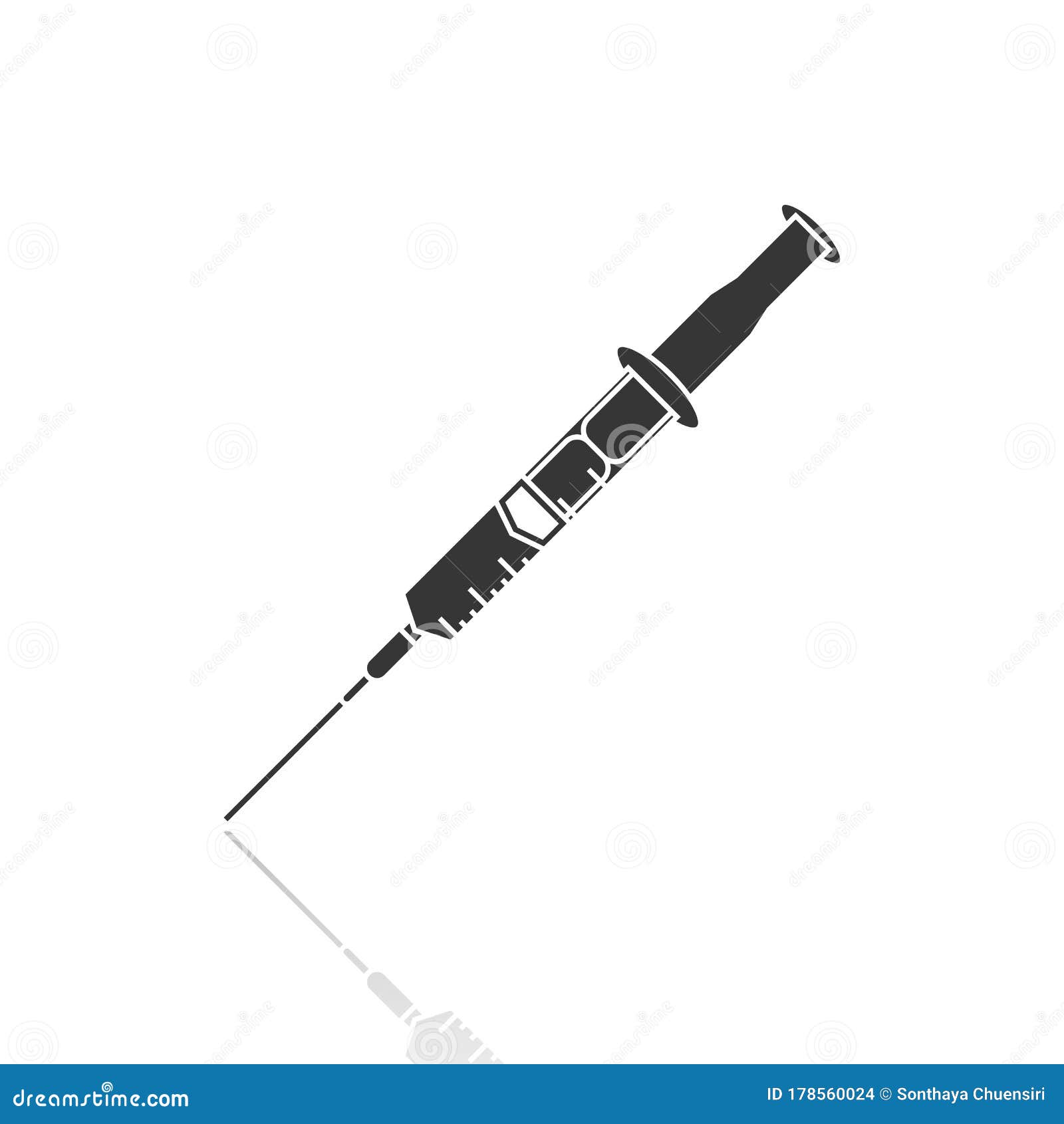 Solid Icons for Syringe and Shadow,vector Illustrations Stock Vector ...