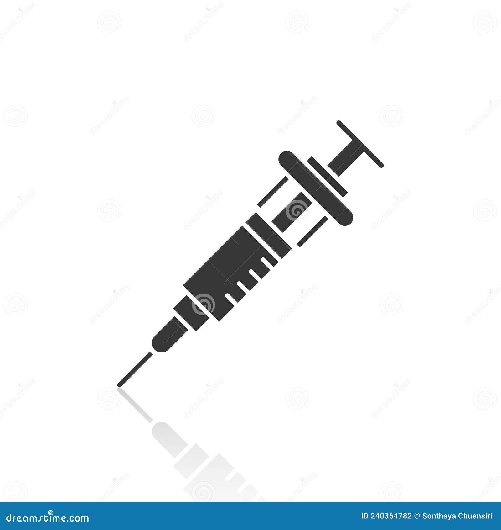 Solid Icons for Syringe and Shadow,vector Illustrations Stock Vector ...