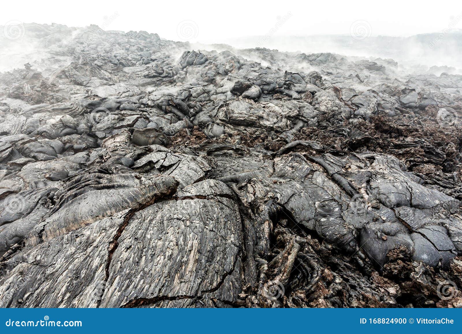 Solid Lava after Volcanic Eruption. Lava Fields Close Up, Natural ...