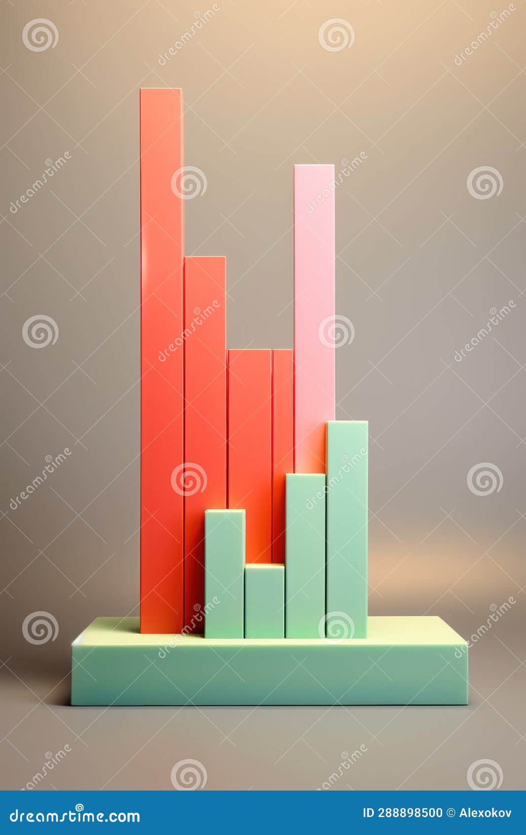 Solid Light Color Business Growth Chart AI Generated Stock Illustration ...