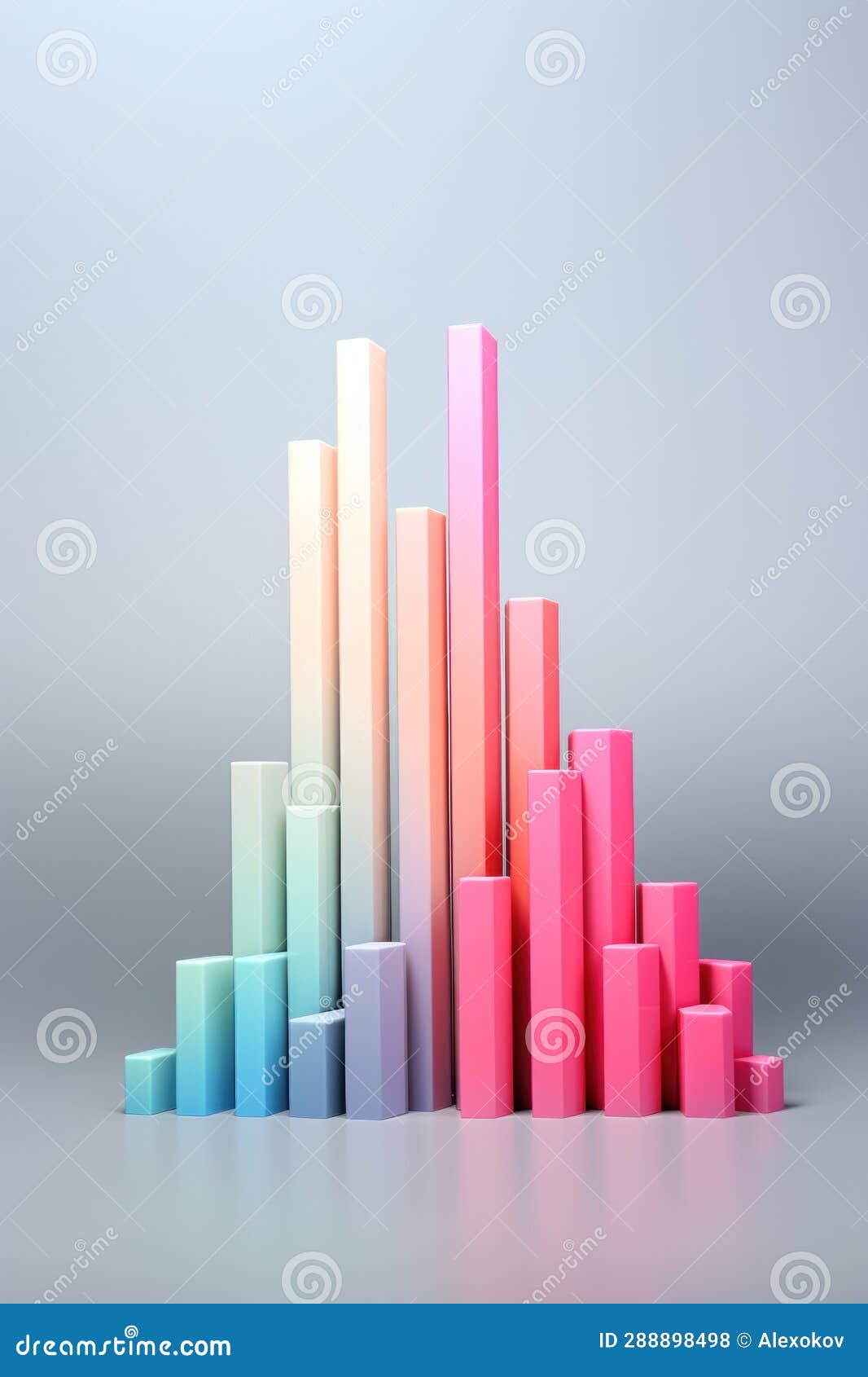 Solid Light Color 3D Business Growth Chart AI Generated Stock ...