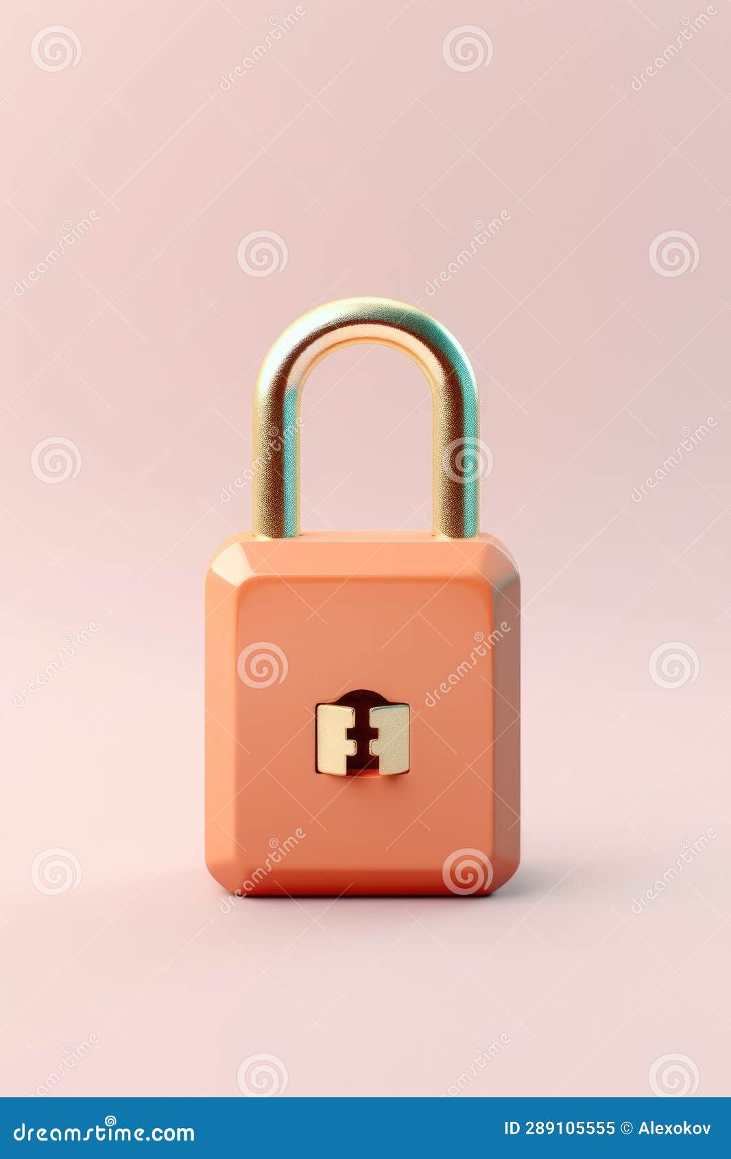 Solid Light Color Pad Lock Side View AI Generated Stock Illustration ...