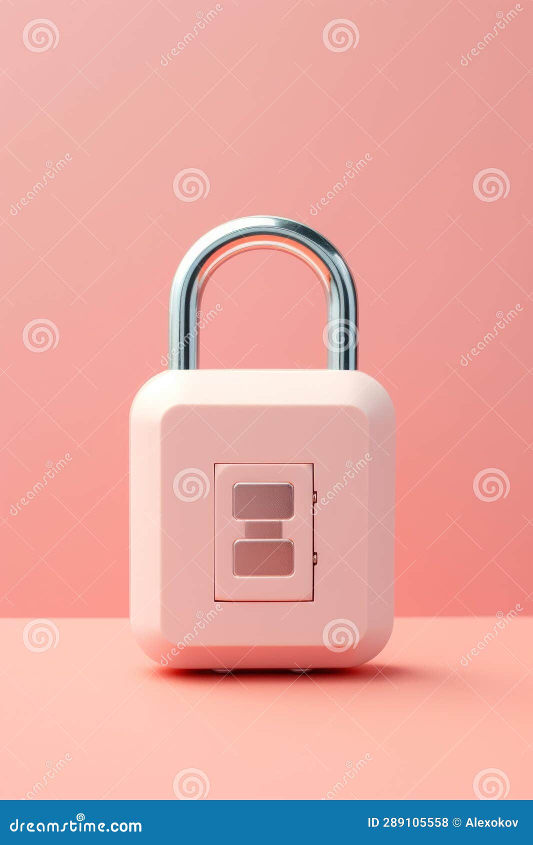 Solid Light Color Pad Lock Side View AI Generated Stock Illustration ...