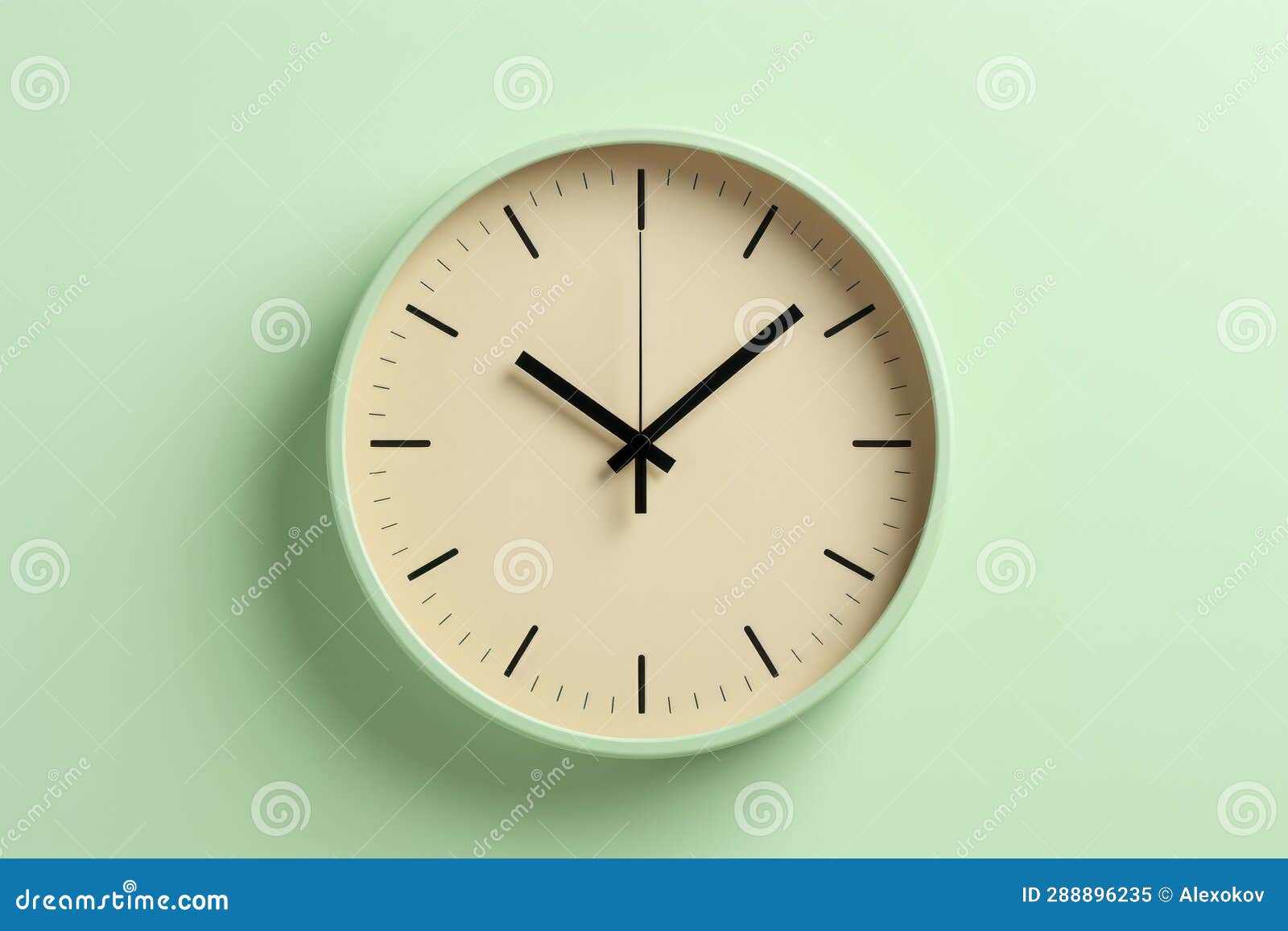 Solid Light Green Clock Face Front View AI Generated Stock Image ...