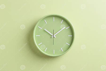Solid Light Green Clock Face Front View AI Generated Stock Illustration ...