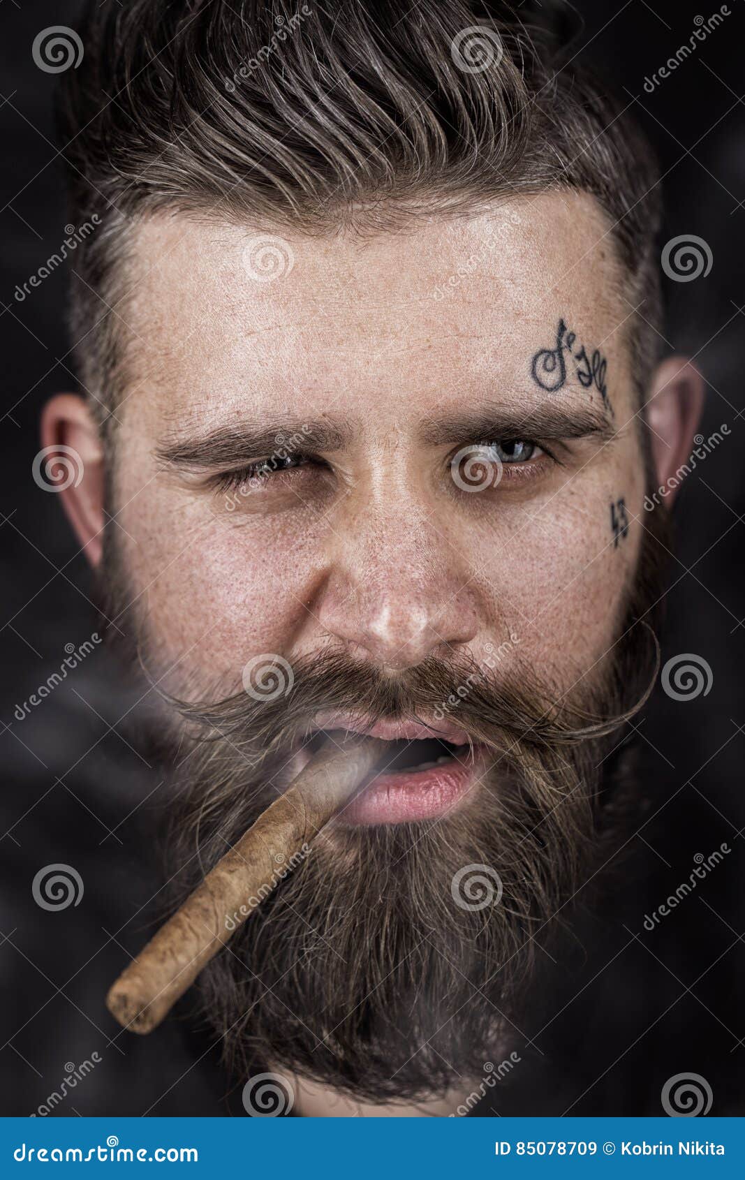 Solid Man with Beard and Mustache. Stock Image - Image of advertising ...