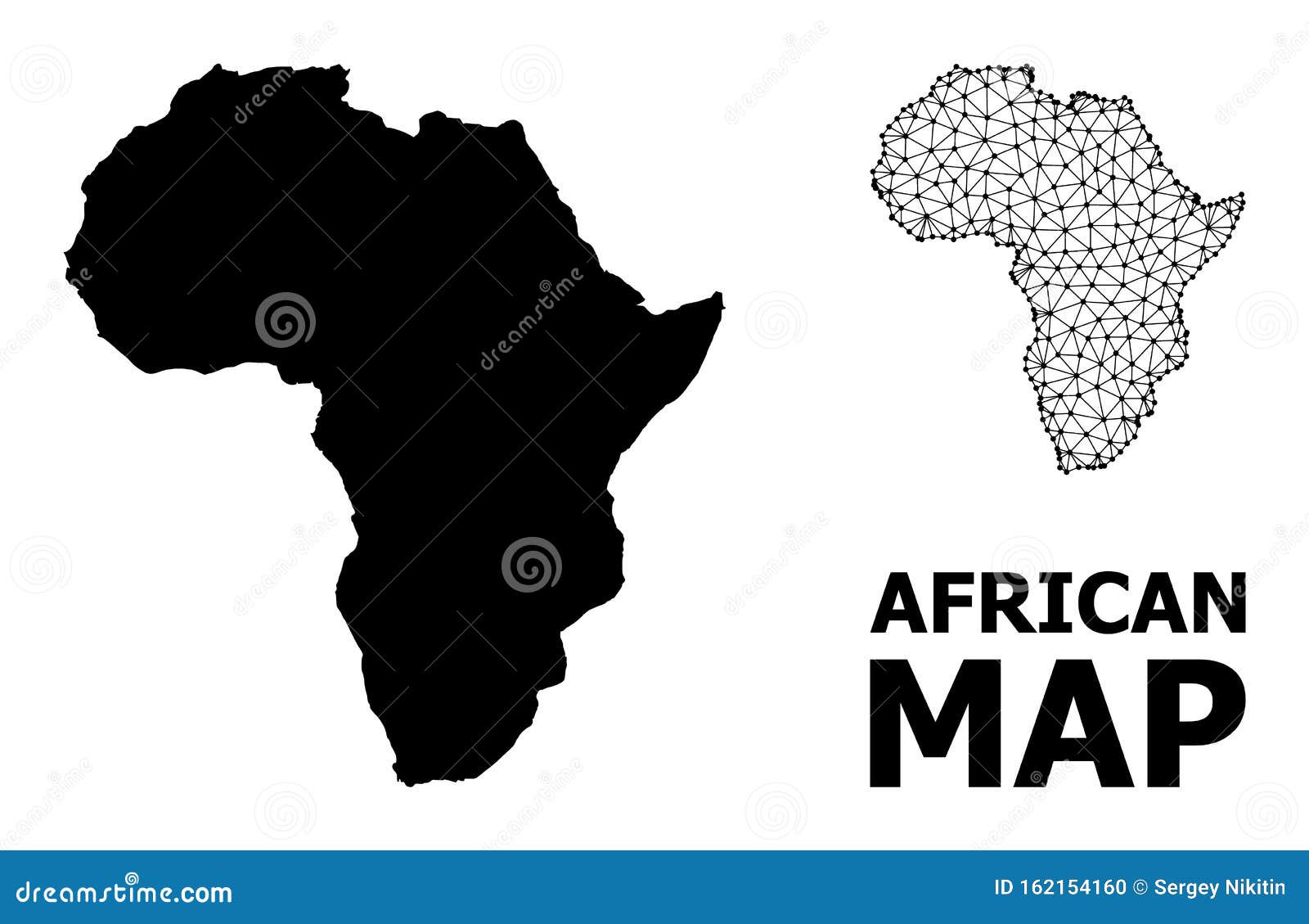 Solid and Mesh Map of Africa Stock Vector - Illustration of african ...