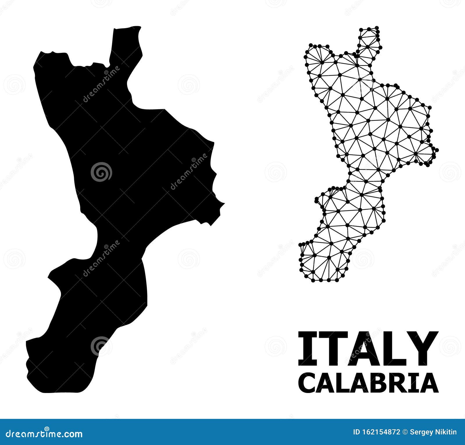 Solid and Mesh Map of Calabria Region Stock Vector - Illustration of ...
