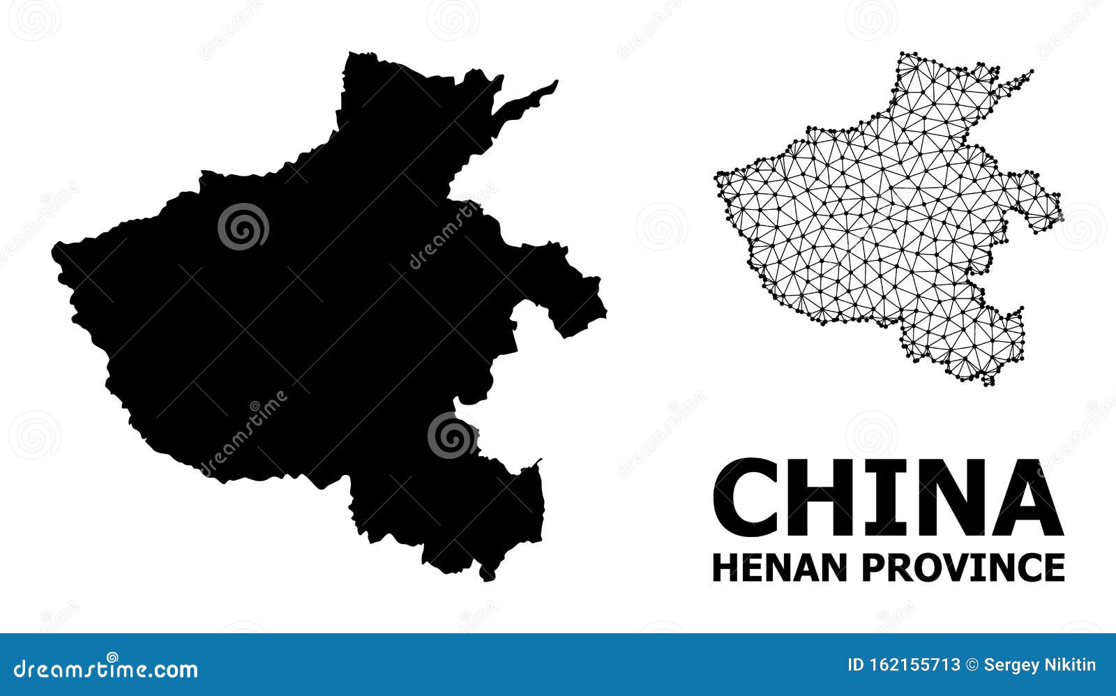 Solid and Mesh Map of Henan Province Stock Vector - Illustration of ...