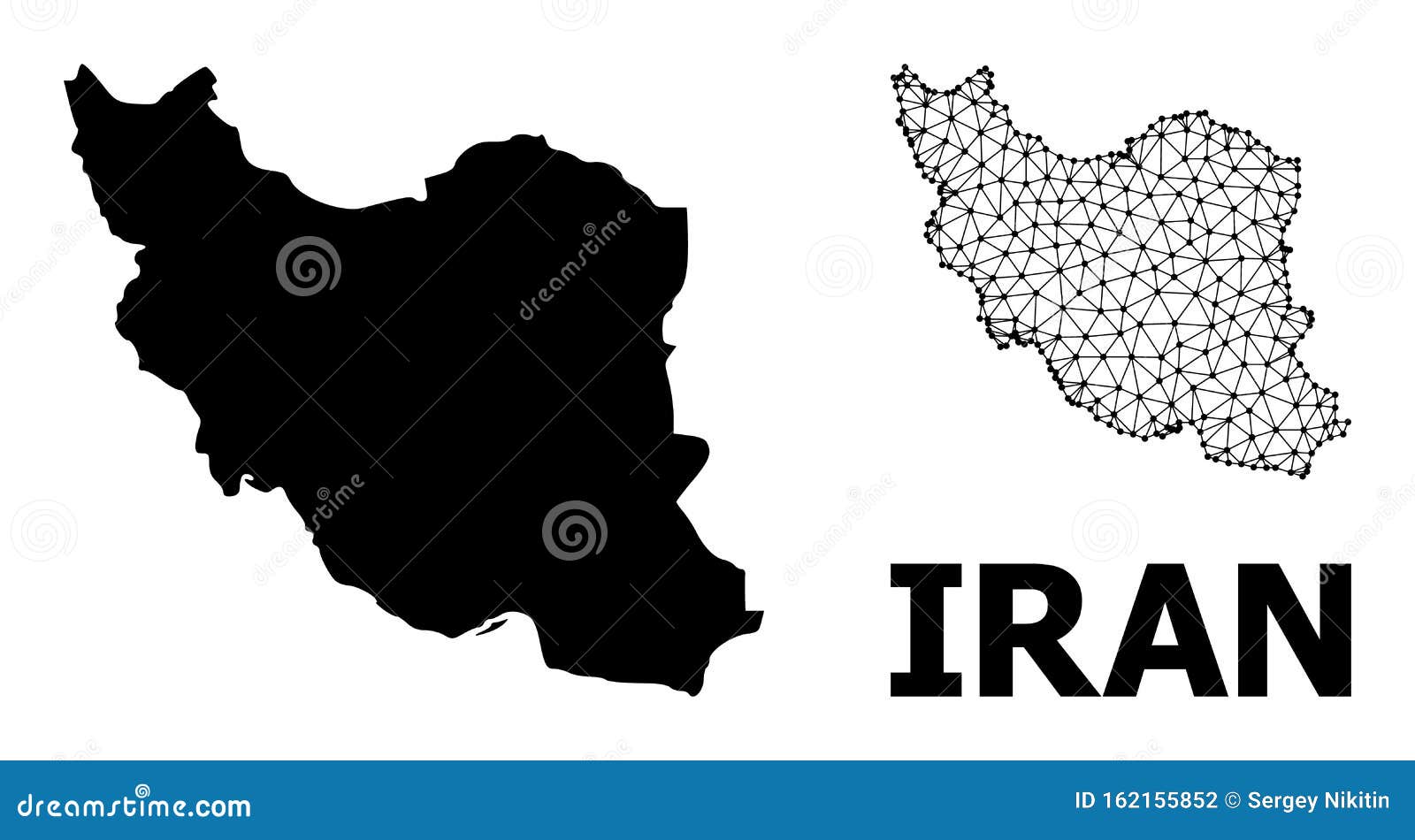 Solid and Mesh Map of Iran stock vector. Illustration of mosaic - 162155852