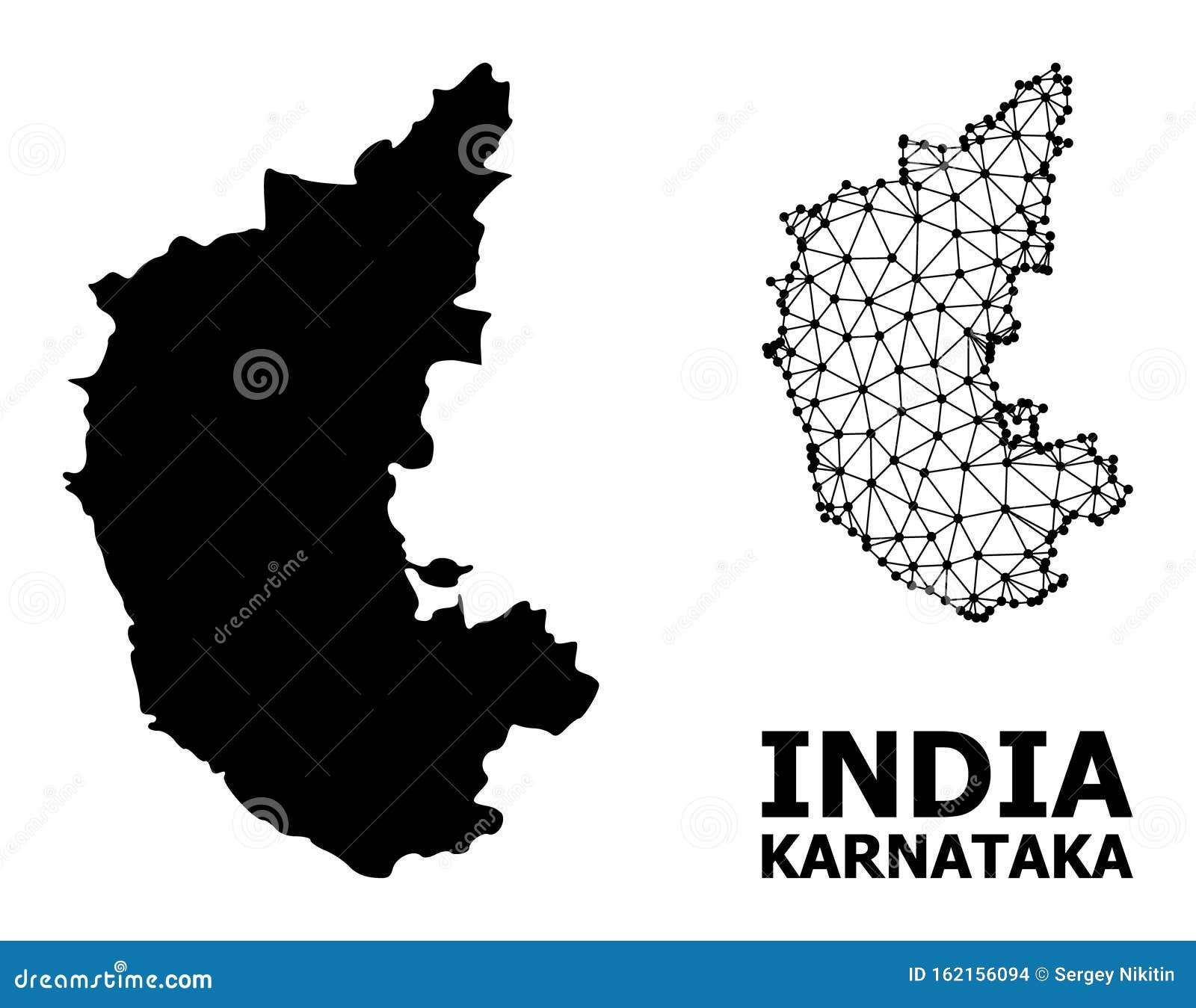 Solid and Mesh Map of Karnataka State Stock Vector - Illustration of ...