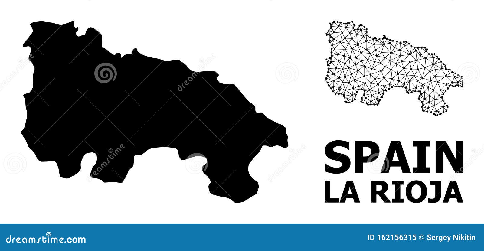 Solid and Mesh Map of La Rioja Spanish Province Stock Vector ...