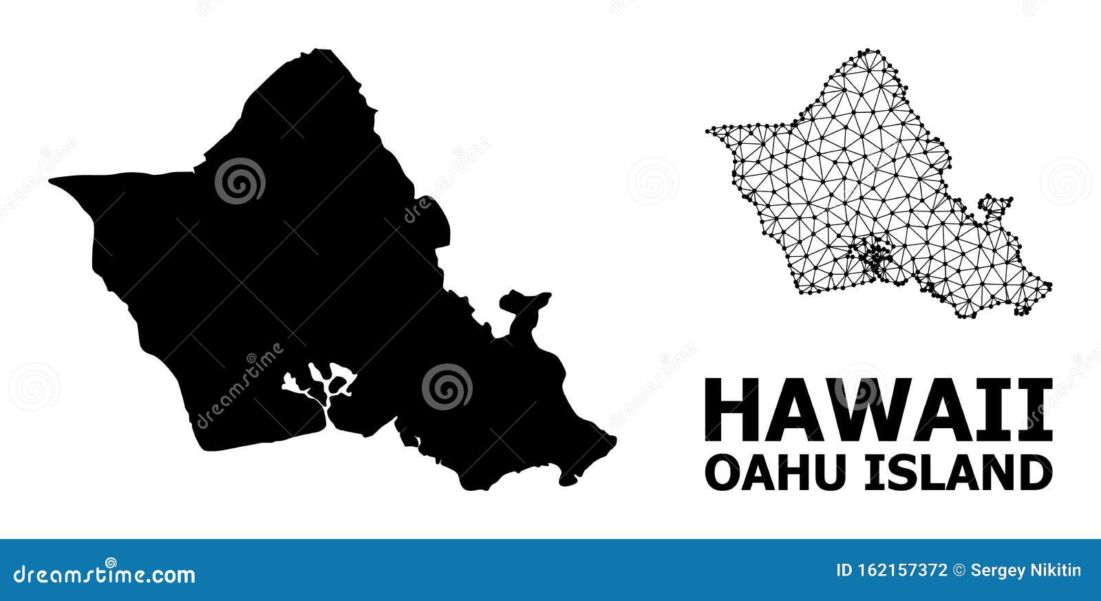 Oahu Island Detailed Editable Map Vector Illustration | CartoonDealer ...