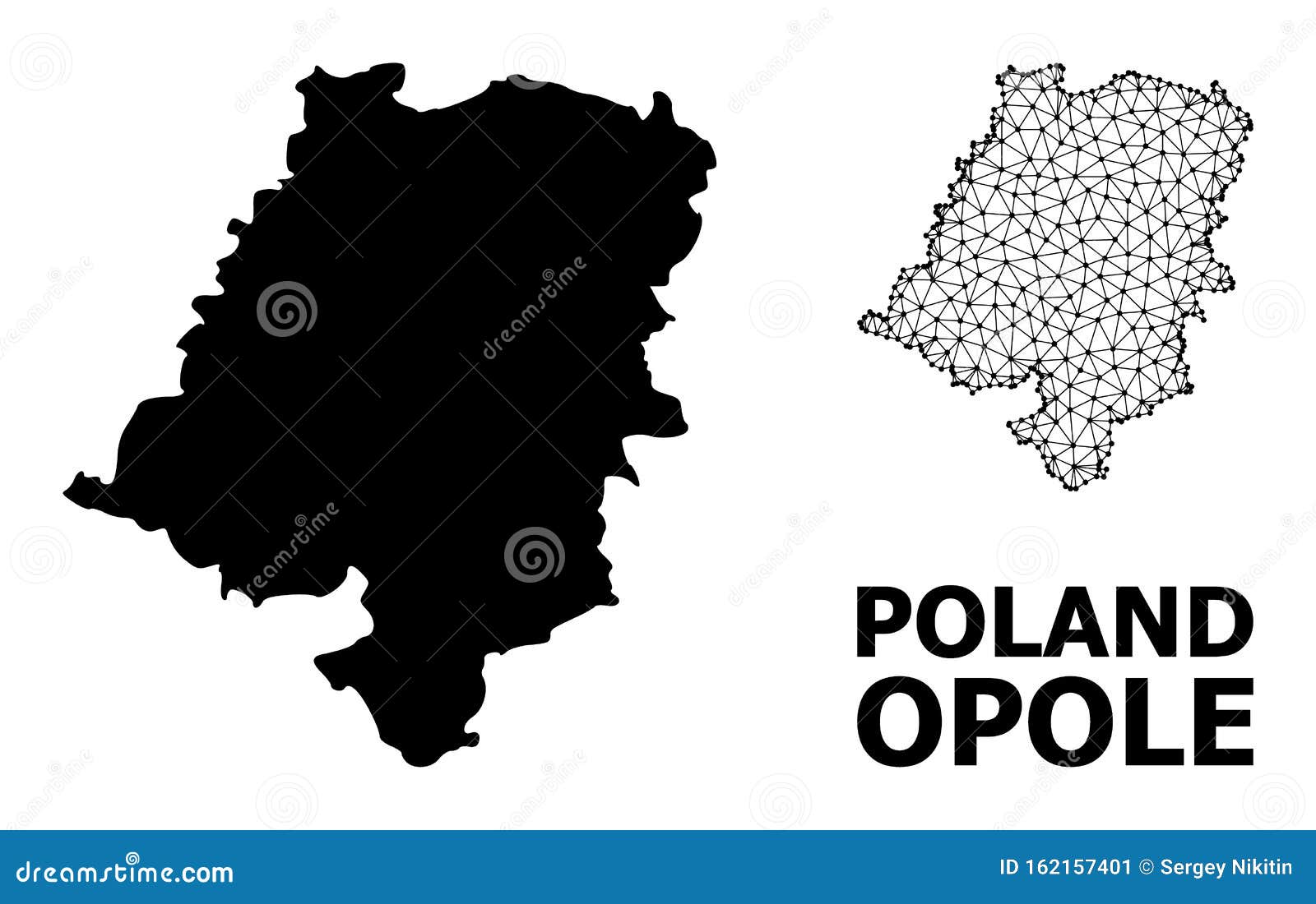 Solid and Mesh Map of Opole Province Stock Vector - Illustration of ...