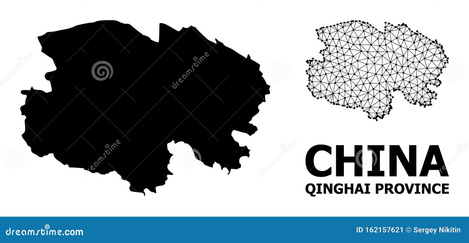Solid and Mesh Map of Qinghai Province Stock Vector - Illustration of ...