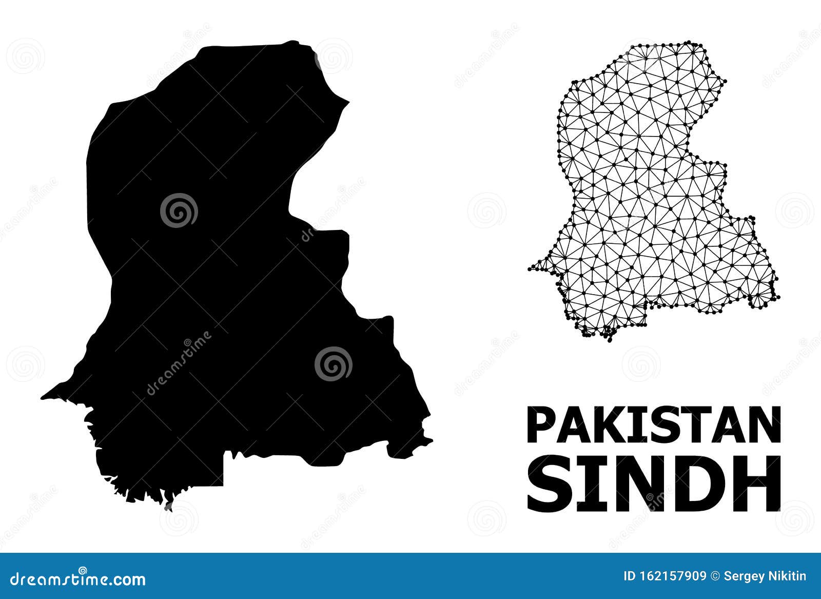 Solid and Mesh Map of Sindh Province Stock Vector - Illustration of ...