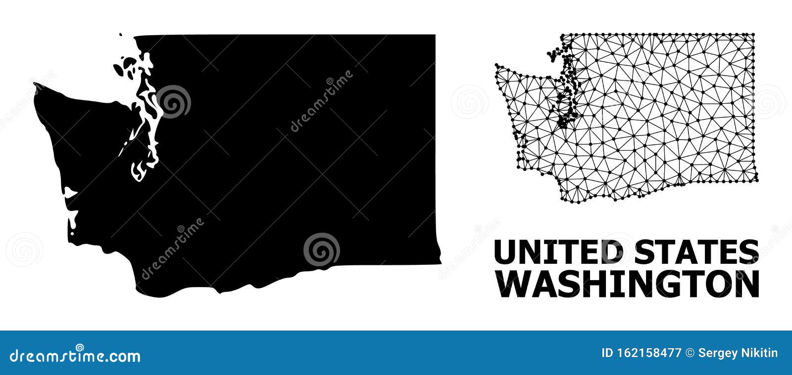 Solid and Mesh Map of Washington State Stock Vector - Illustration of ...