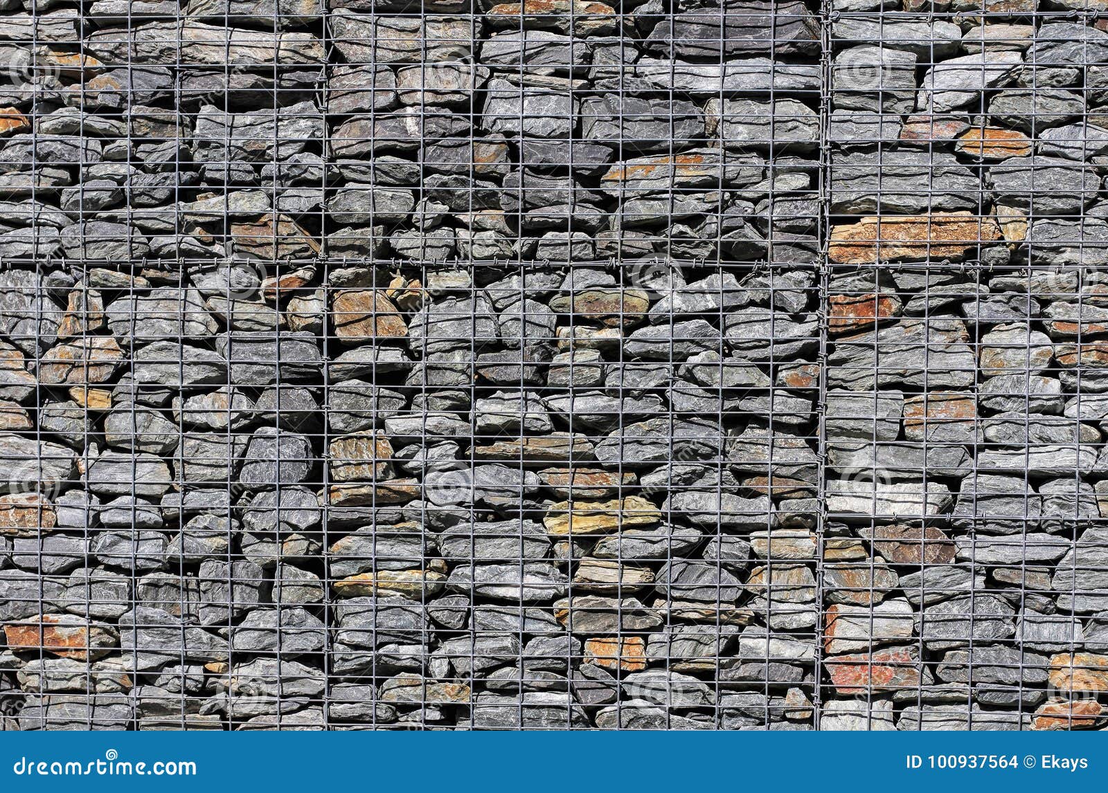 Solid Mesh Stone Wall with Steel Wire Stock Photo - Image of steel ...