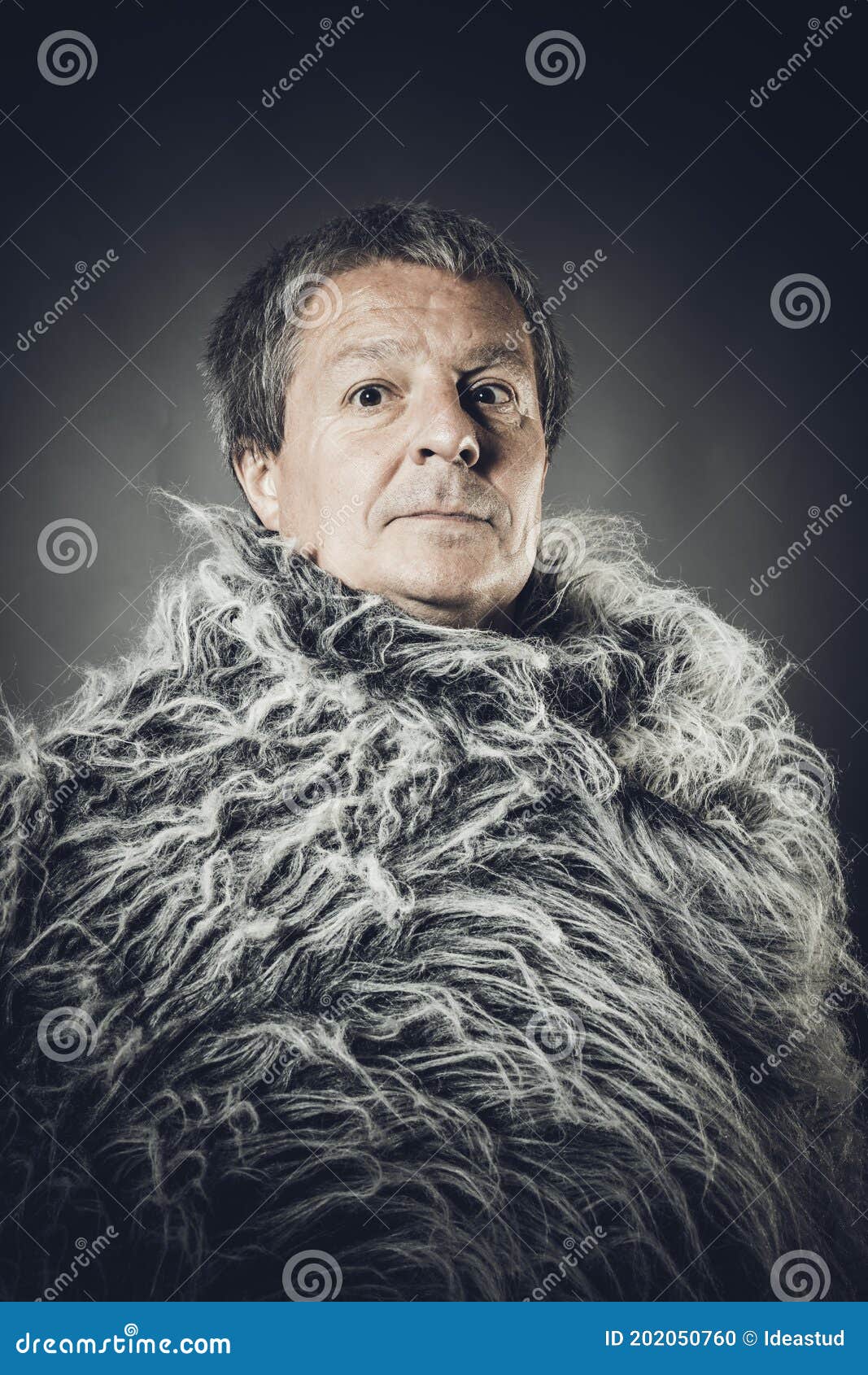 Solid Middle-aged Man in a Fur Mantle Stock Photo - Image of middleaged ...