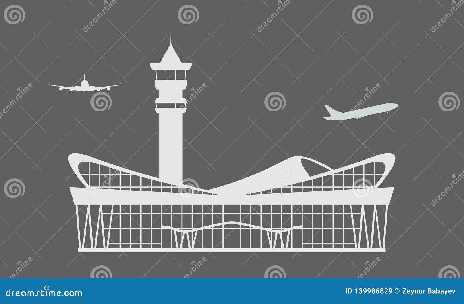 Solid Modern Airport Terminal Building Icon. Isolated Flat Design ...