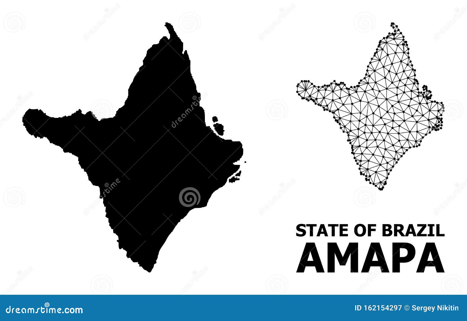 Solid and Network Map of Amapa State Stock Vector - Illustration of ...