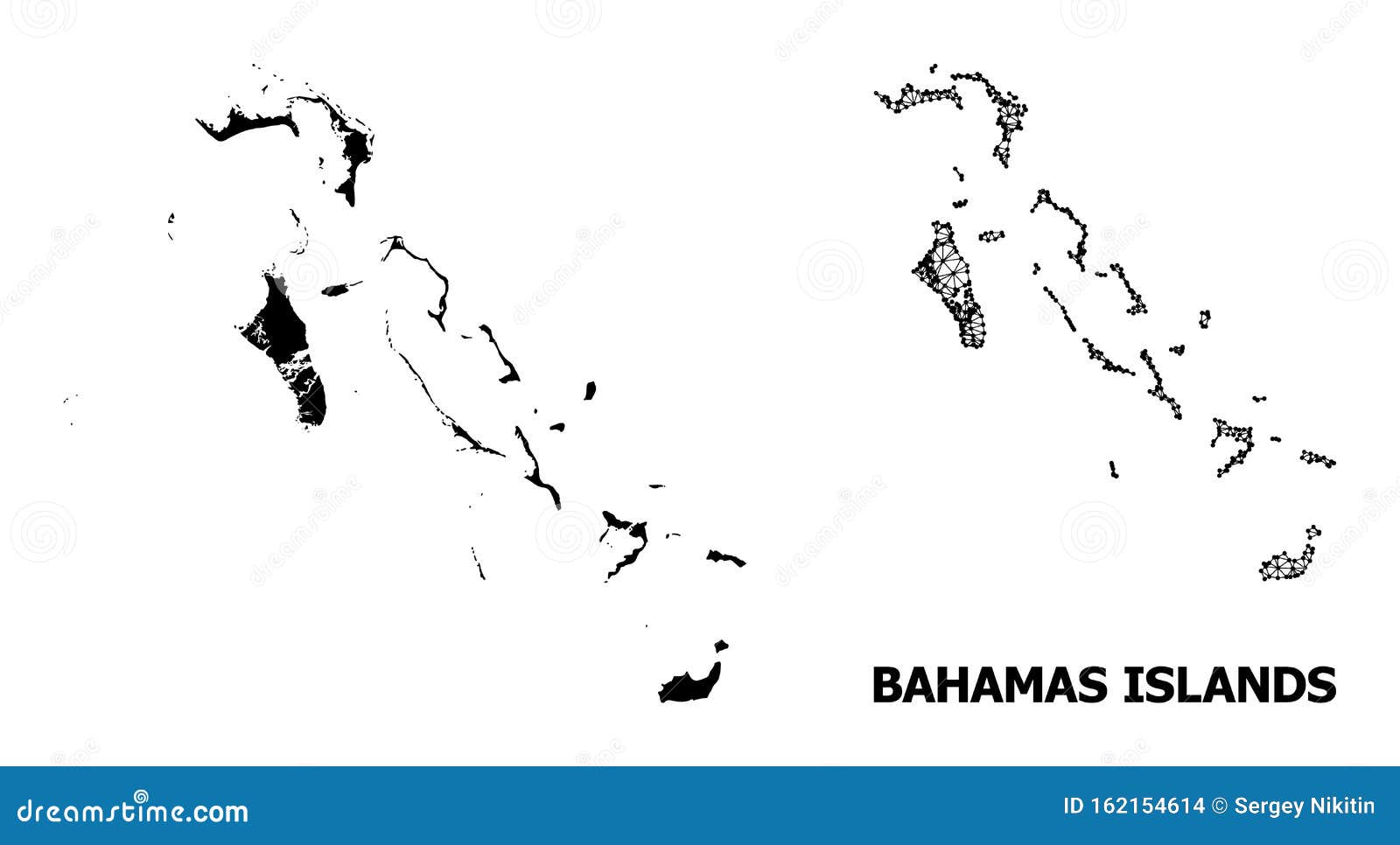 Solid and Network Map of Bahamas Islands Stock Vector - Illustration of ...