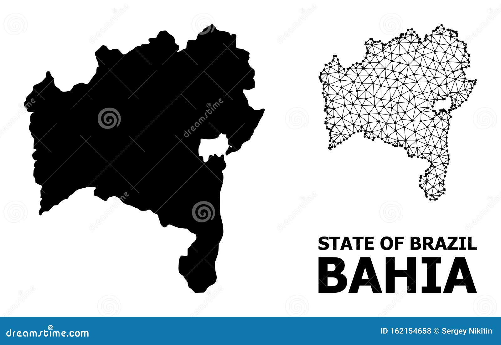 Solid and Network Map of Bahia State Stock Vector - Illustration of ...