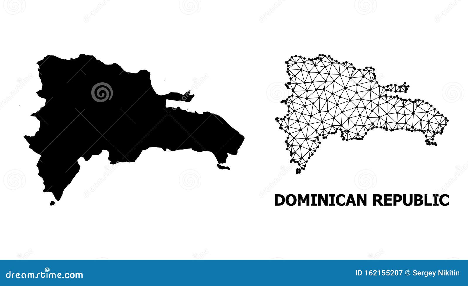 Solid and Network Map of Dominican Republic Stock Vector - Illustration ...
